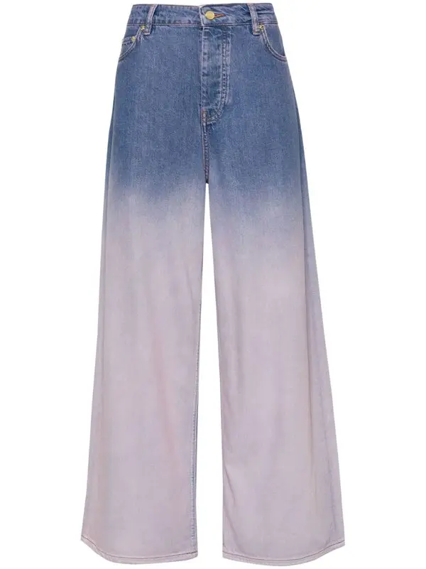 GANNI High-rise Wide-leg Jeans - Blue