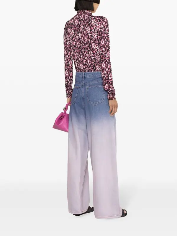 GANNI High-rise Wide-leg Jeans - Blue