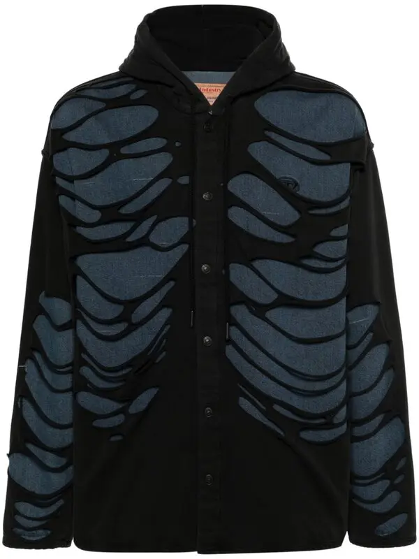 DIESEL® D-dewny-hood-s Distressed Shirt - Blue
