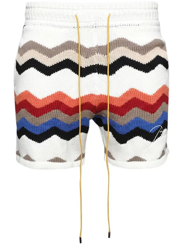 Rhude Cyril Intarsia-knit Shorts - White