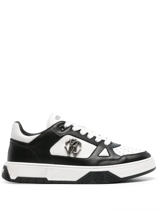 Roberto Cavalli Rc Plaque Leather Sneakers