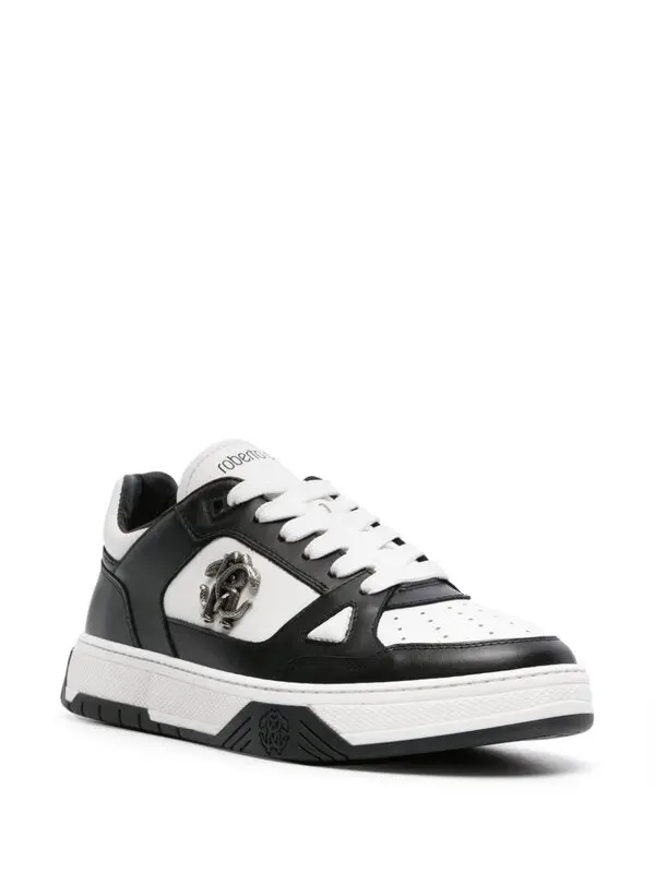 Roberto Cavalli Rc Plaque Leather Sneakers