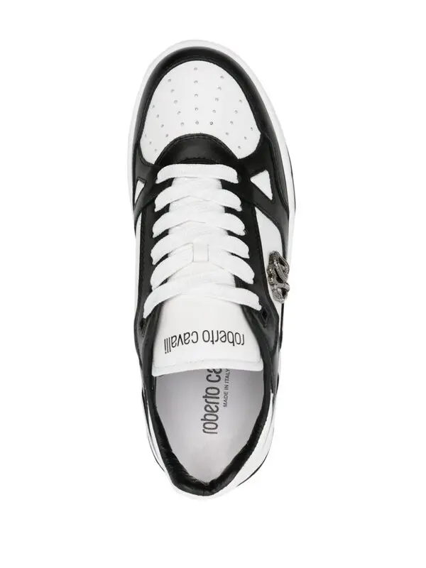 Roberto Cavalli Rc Plaque Leather Sneakers