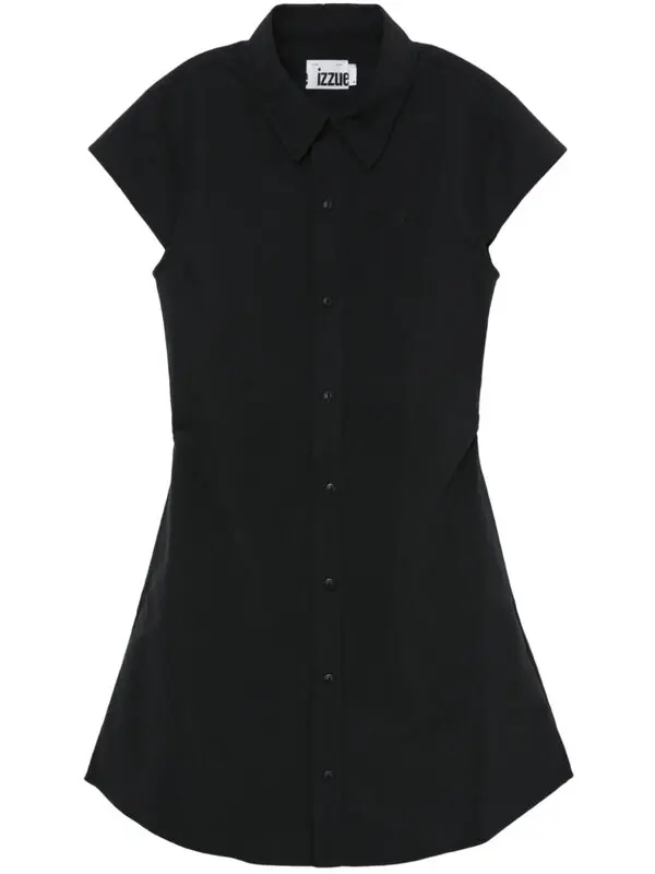 slim fit dress slacks Laine | Tie Front Black Cropped Midi Shirt Dress