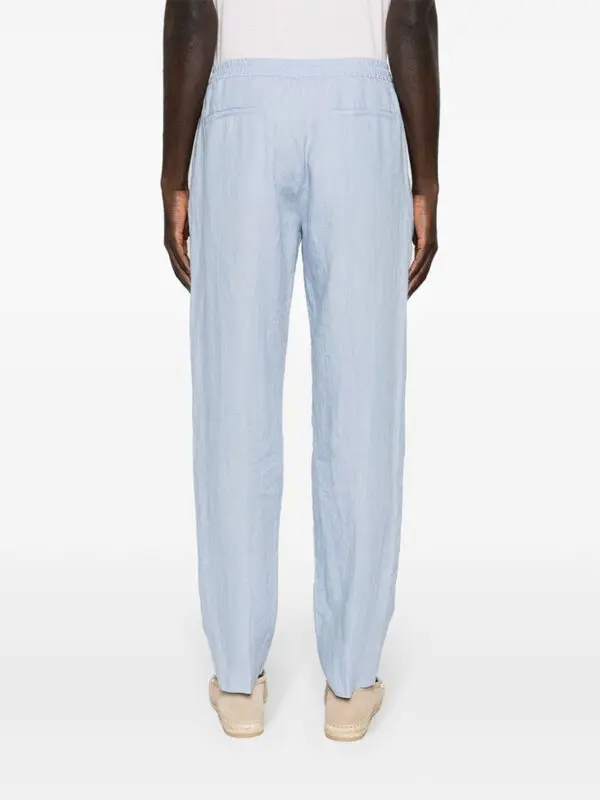 Canali Mid-rise Tapered Linen Trousers