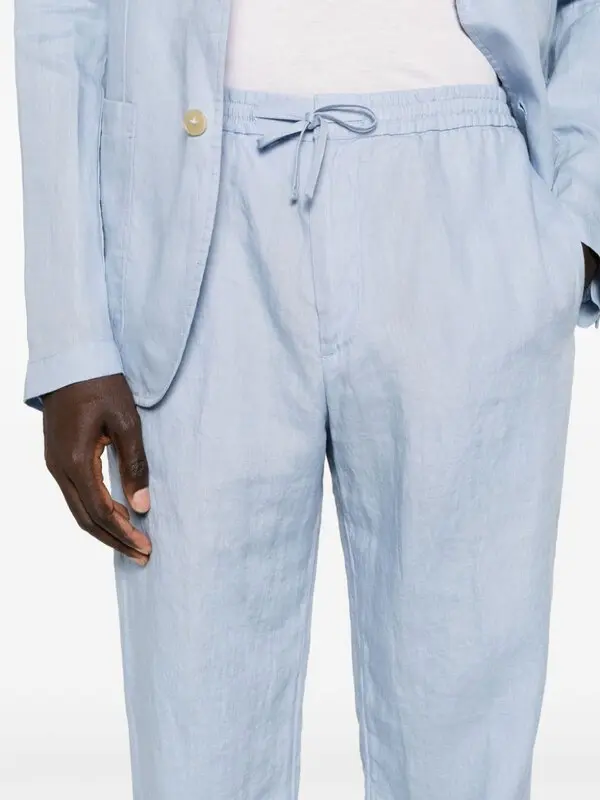 Canali Mid-rise Tapered Linen Trousers