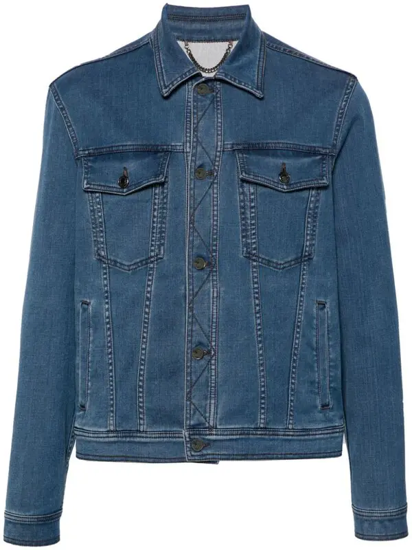 Canali Classic-collar Denim Jacket