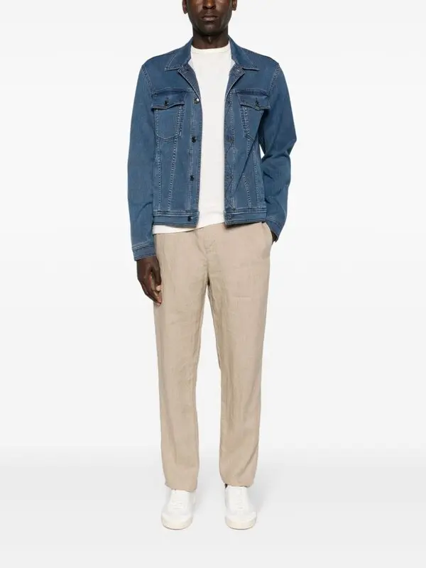 Canali Classic-collar Denim Jacket