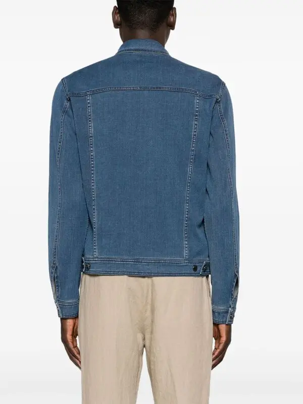 Canali Classic-collar Denim Jacket
