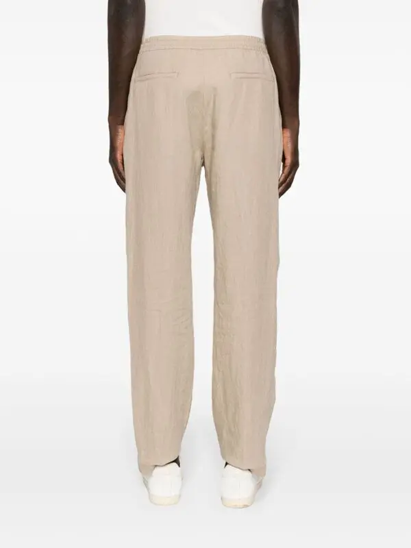Canali Mid-rise Tapered Linen Trousers
