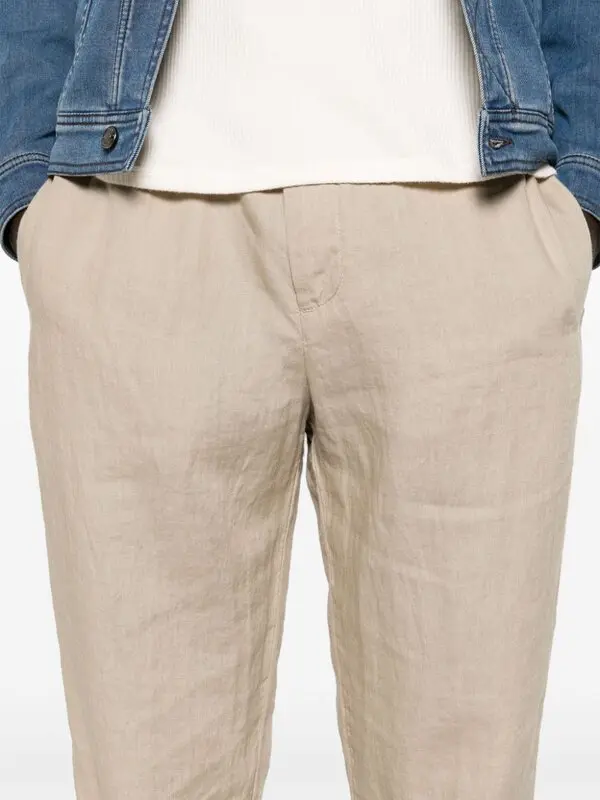 Canali Mid-rise Tapered Linen Trousers