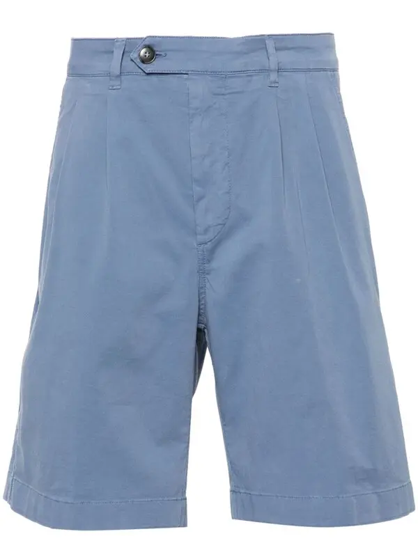 Canali Mid-rise Chino Shorts - Blue