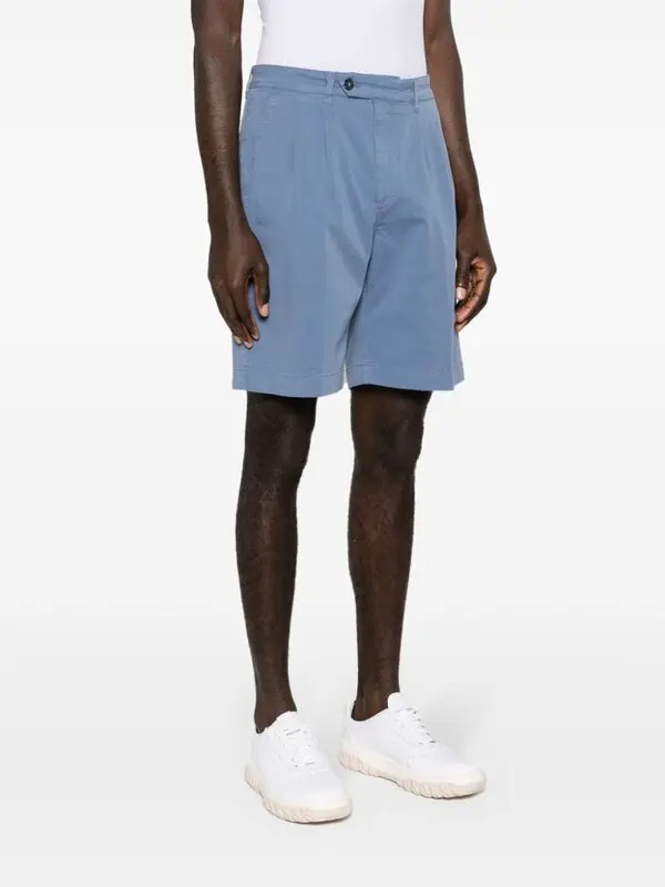 Canali Mid-rise Chino Shorts - Blue