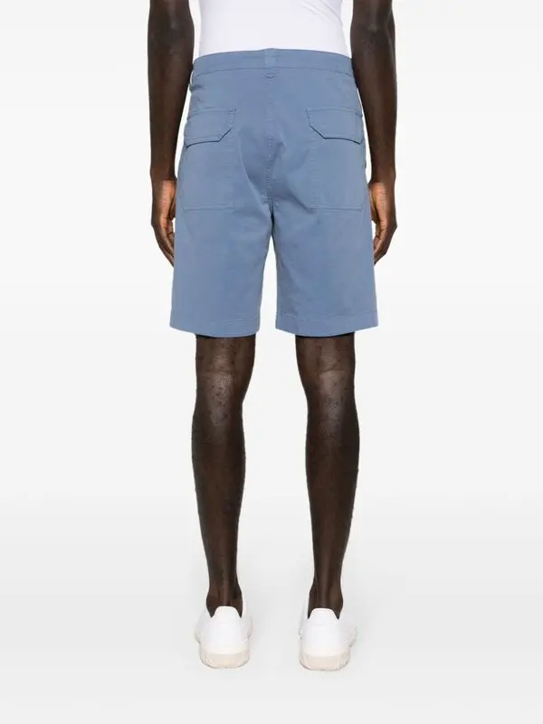 Canali Mid-rise Chino Shorts - Blue