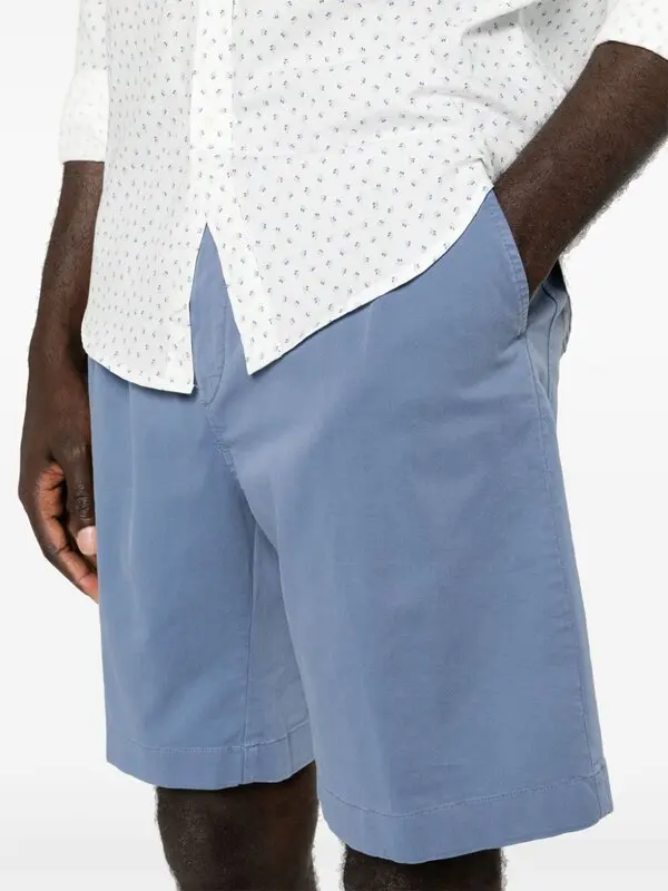 Canali Mid-rise Chino Shorts - Blue