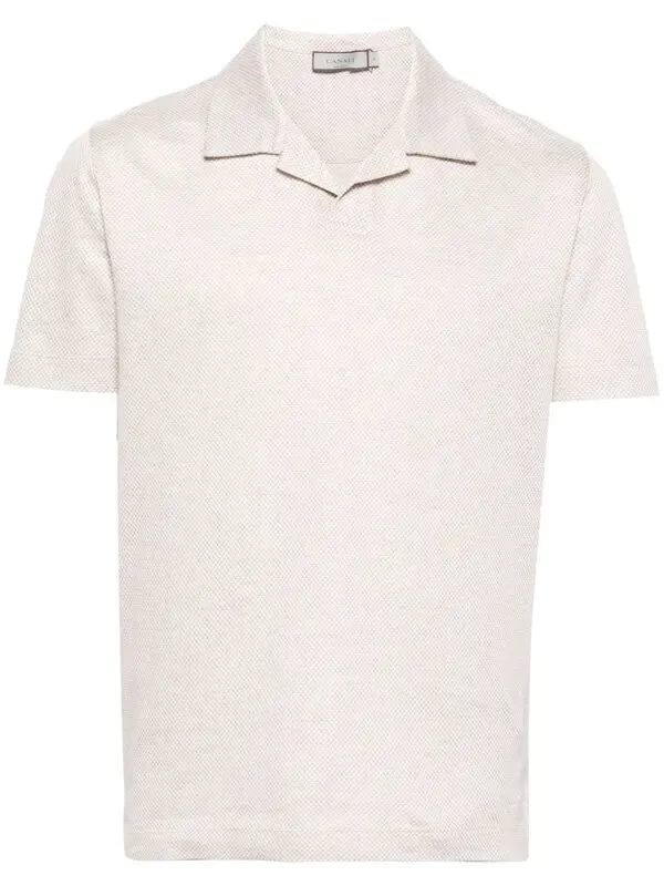 Canali Camp-collar Cotton Polo Shirt