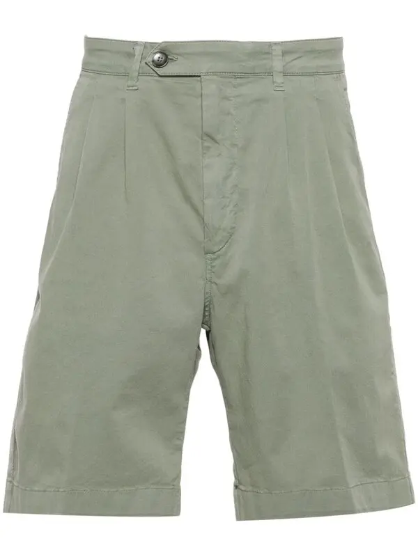 Canali Mid-rise Chino Shorts - Green
