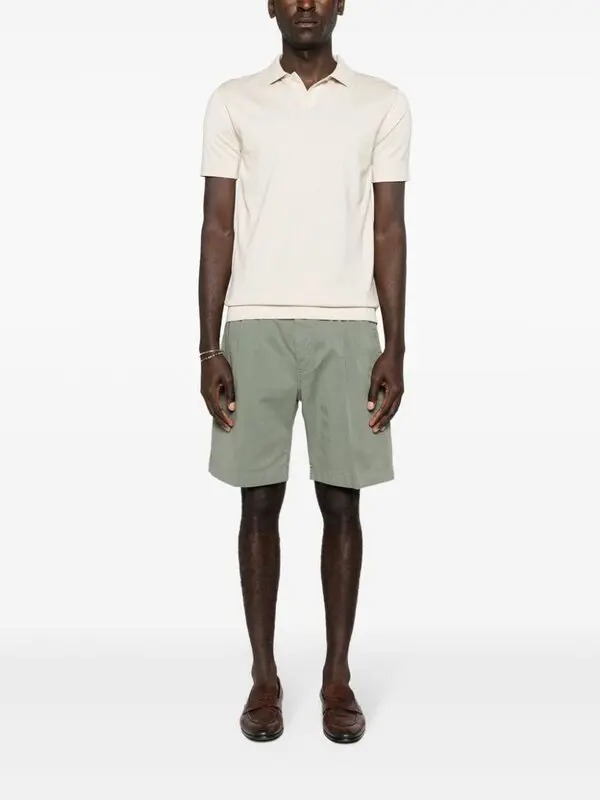 Canali Mid-rise Chino Shorts - Green
