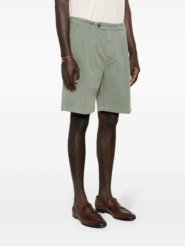 Canali Mid-rise Chino Shorts - Green