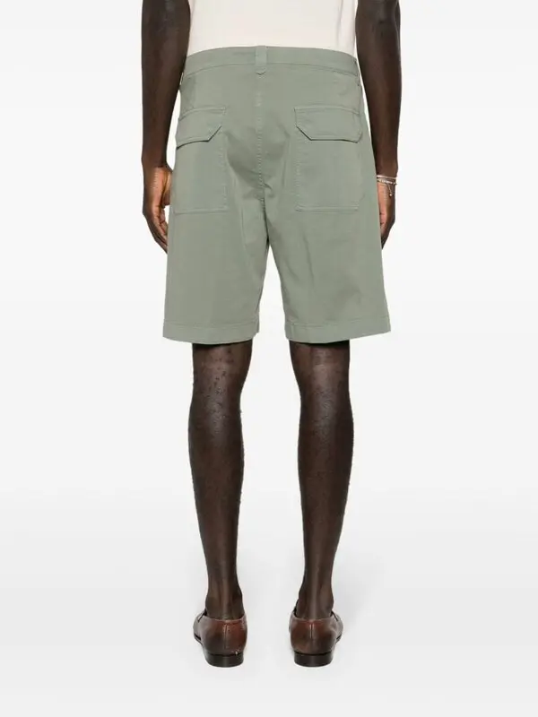 Canali Mid-rise Chino Shorts - Green