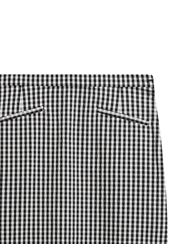 AGNÈS B. Gingham Cotton-blend Midi Skirt