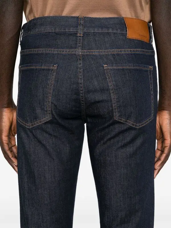 Canali Slim-cut Denim Pants - Blue