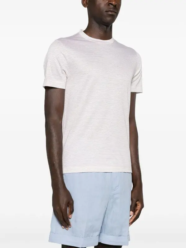Canali Striped Crew-neck T-shirt