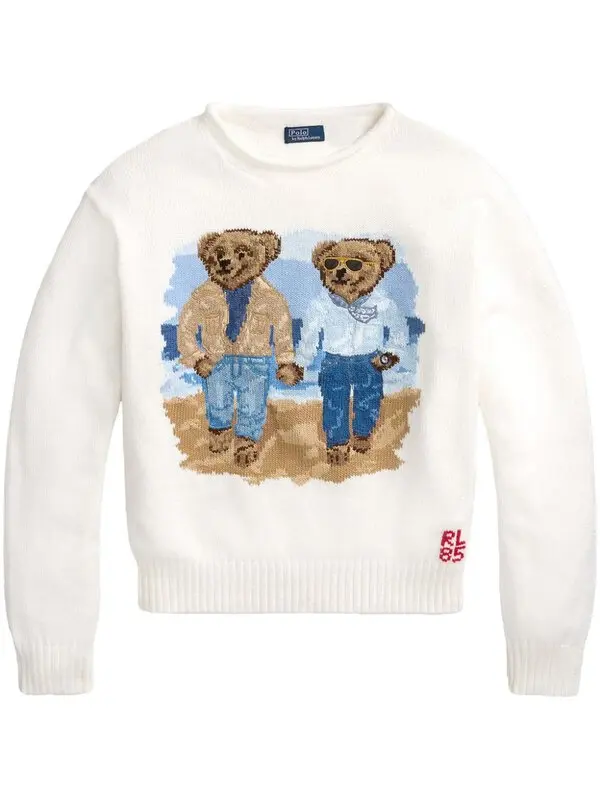 Polo Ralph Lauren Ralph & Ricky Bear Jumper - White