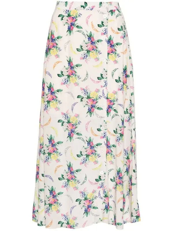 Zadig&Voltaire June Floral-print Midi Skirt - Neutrals