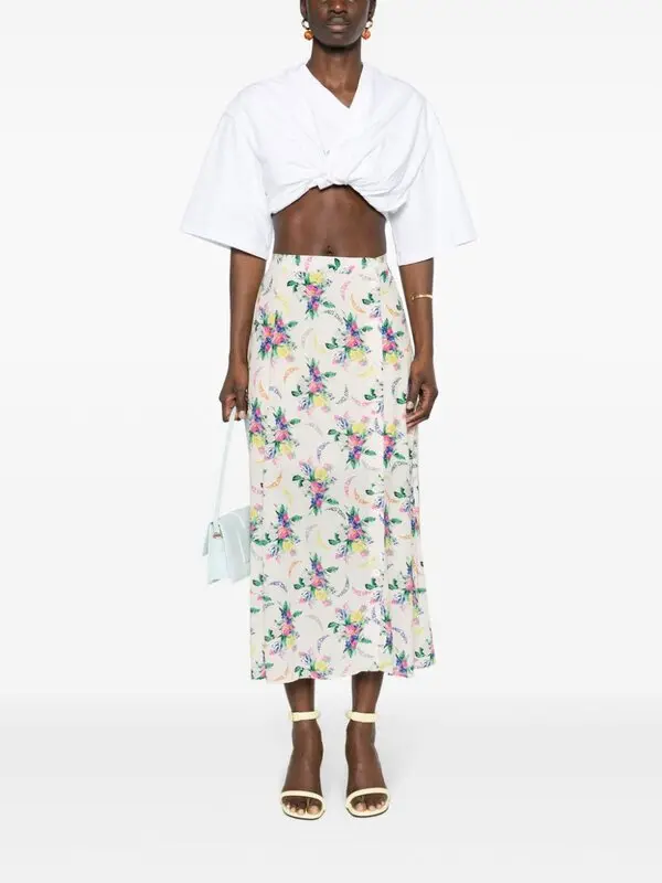 Zadig&Voltaire June Floral-print Midi Skirt - Neutrals