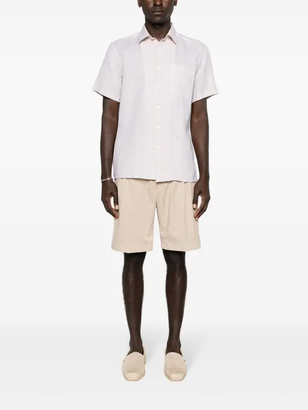 Canali Classic-collar Linen Shirt