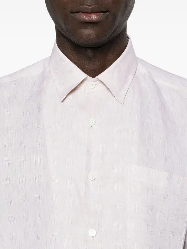 Canali Classic-collar Linen Shirt