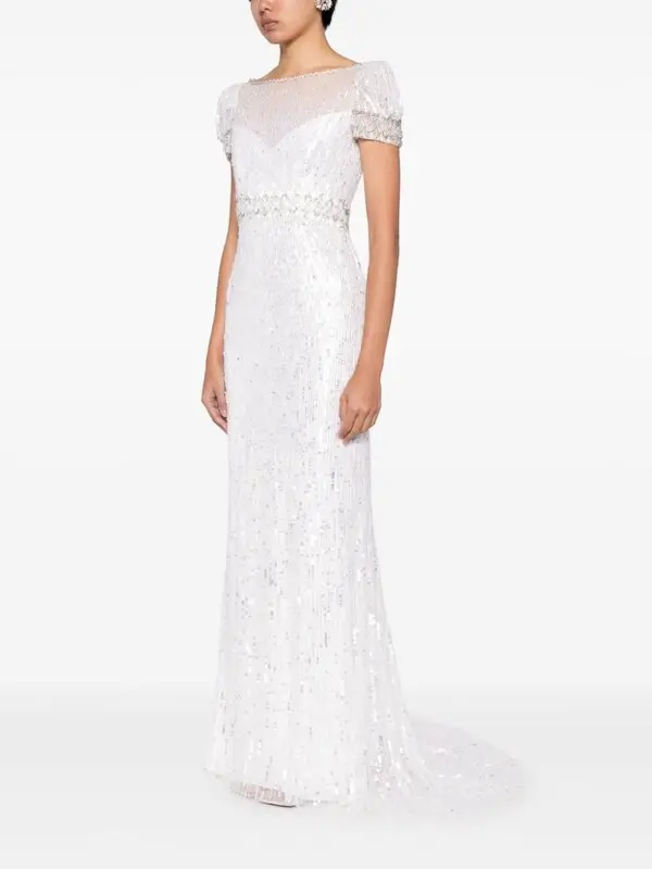 Jenny Packham Sungem Sequin-embellished Gown - Neutrals