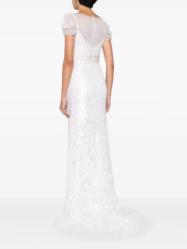 Jenny Packham Sungem Sequin-embellished Gown - Neutrals