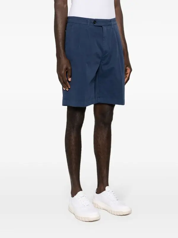 Canali Mid-rise Chino Shorts - Blue