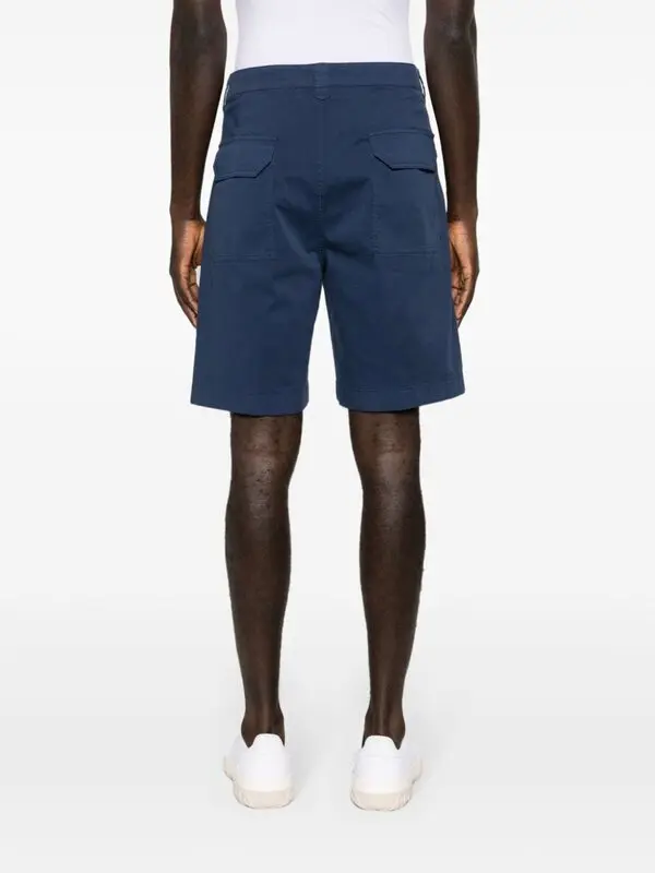 Canali Mid-rise Chino Shorts - Blue