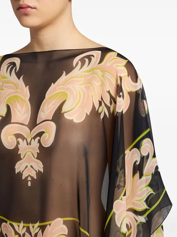 Etro Venus-print Silk Poncho