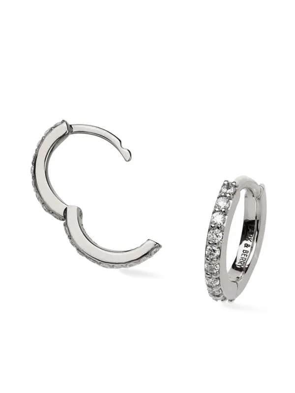 LARK & BERRY 14kt White Gold Modernist Hoop Earring - Silver