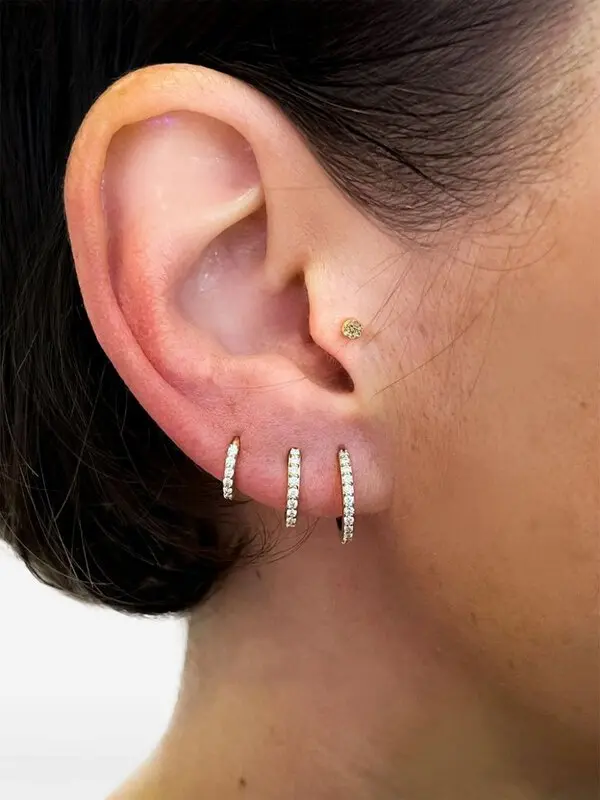 LARK & BERRY 14kt White Gold Modernist Hoop Earring - Silver