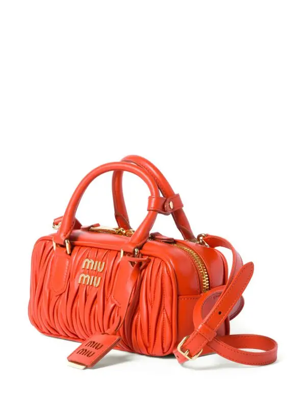 Miu Miu Arcadie Matelassé Leather Bag - Orange