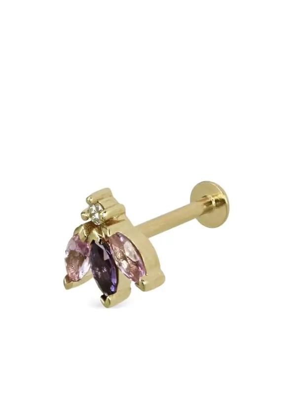 LARK & BERRY 14kt Yellow Blossom Sapphire Earring