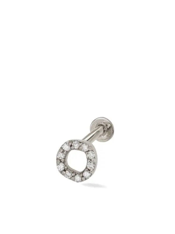 LARK & BERRY 14kt White Gold Diamond Stud Earring - Silver