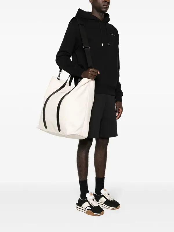 Emporio Armani Logo-plaque Cotton Tote Bag