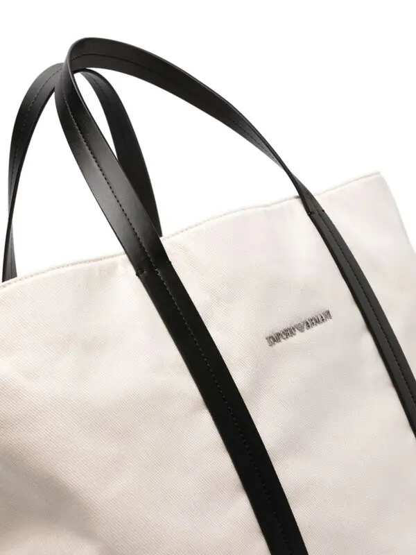 Emporio Armani Logo-plaque Cotton Tote Bag