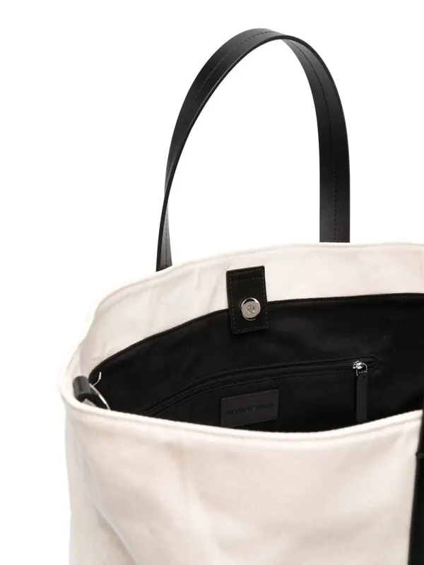 Emporio Armani Logo-plaque Cotton Tote Bag