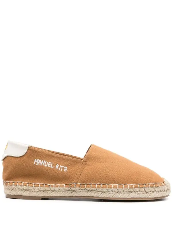 MANUEL RITZ Logo-embroidered Canvas Espadrilles