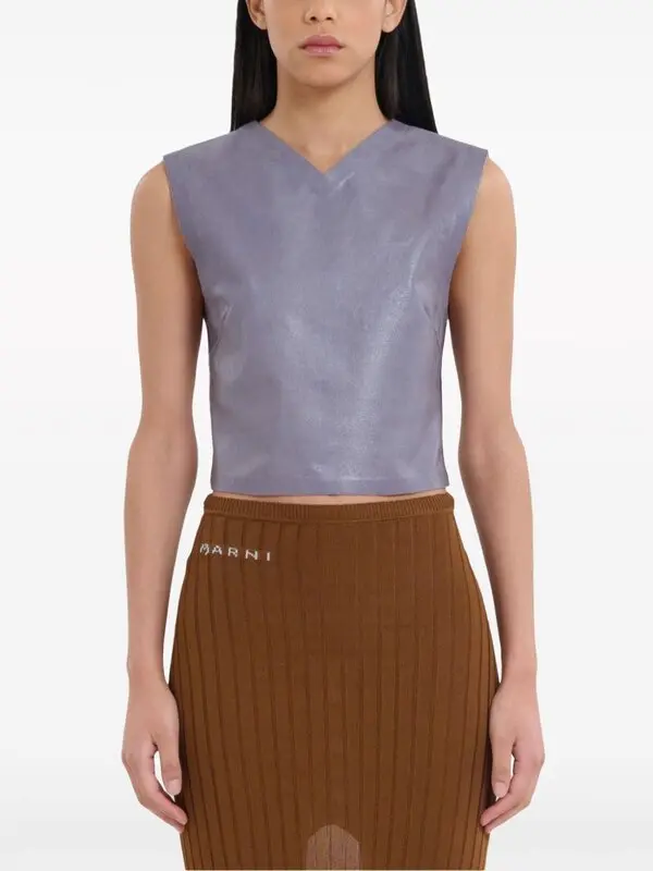 Marni Leather Cropped Top