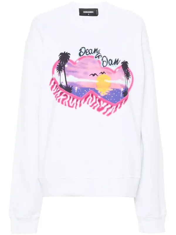 Dsquared2 Dean & Dan Cotton Sweatshirt - White