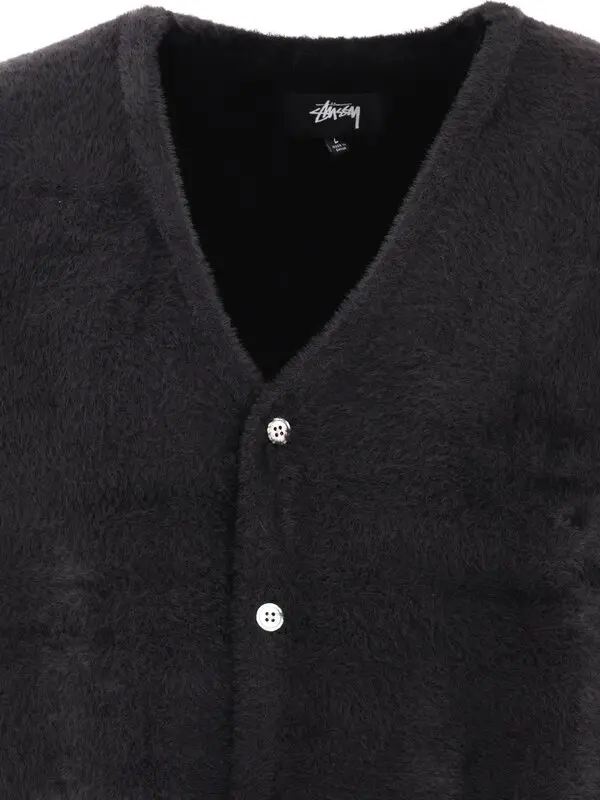 StüSsy Shaggy' Cardigan - Black | Editorialist