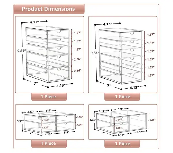 SORBUS 18-drawer Acrylic Organizer For Makeup